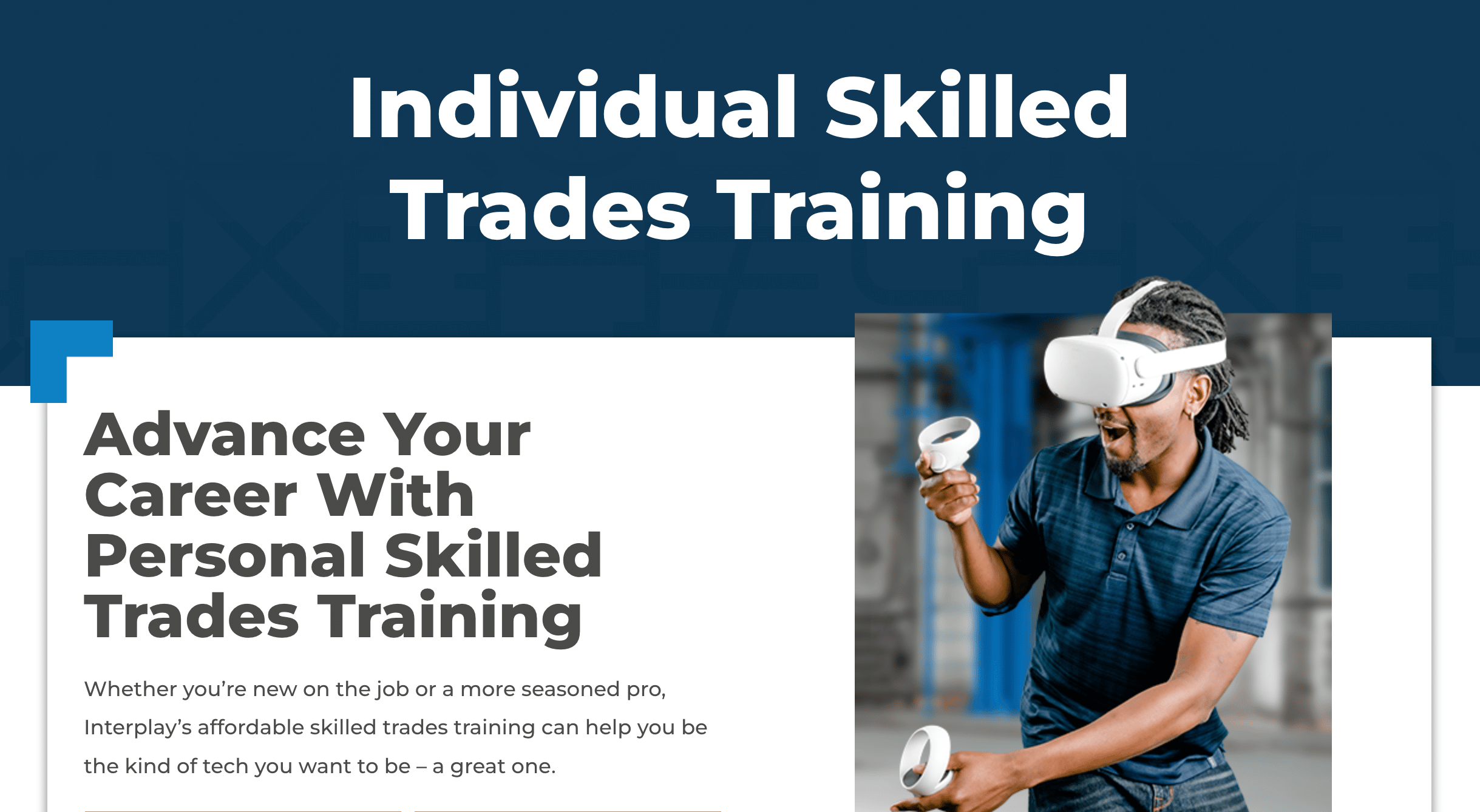 Individual Skilled Trades Training | Interplay Learning